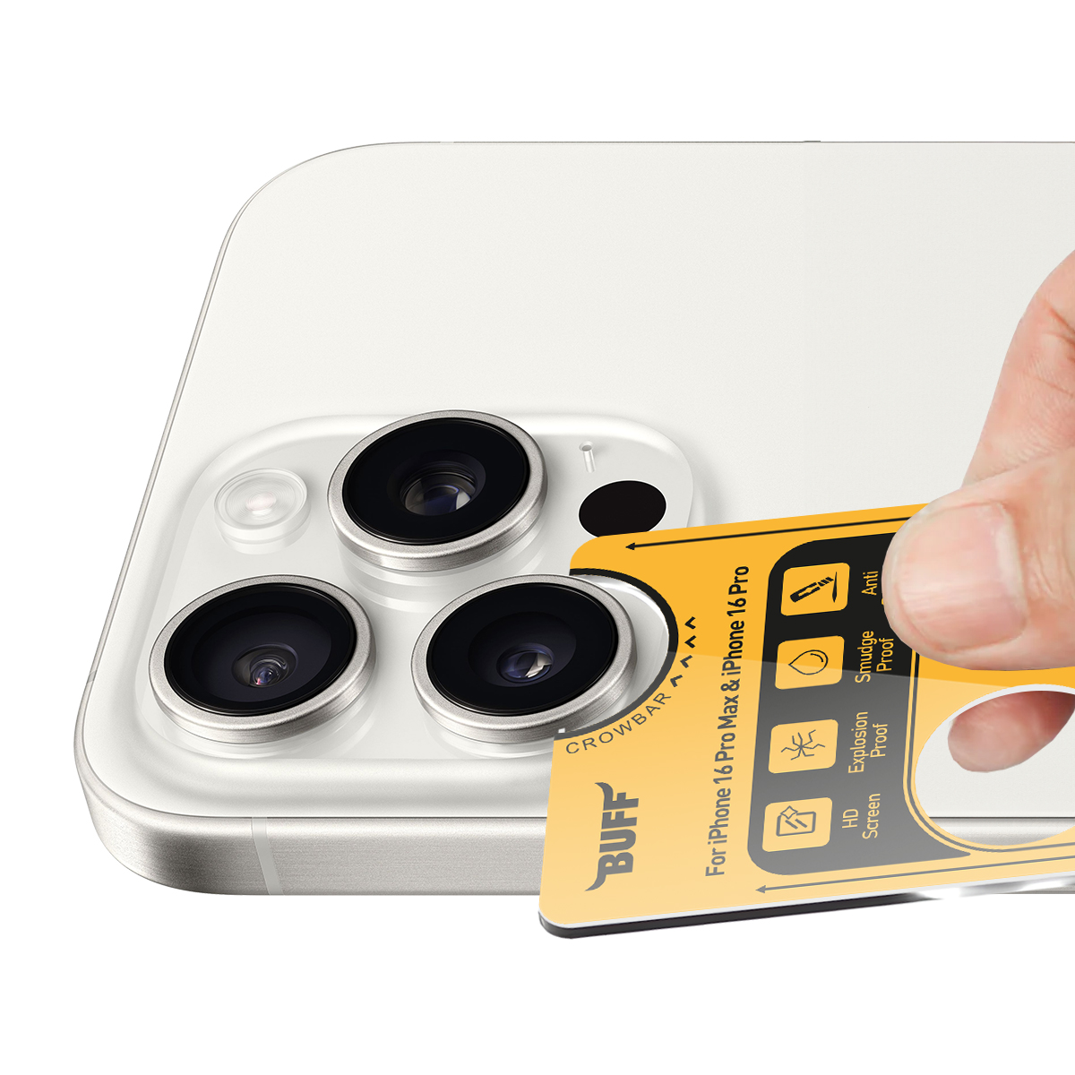 Buff iPhone 16 Pro/Max Titanyum Lens Silver | Troyestore