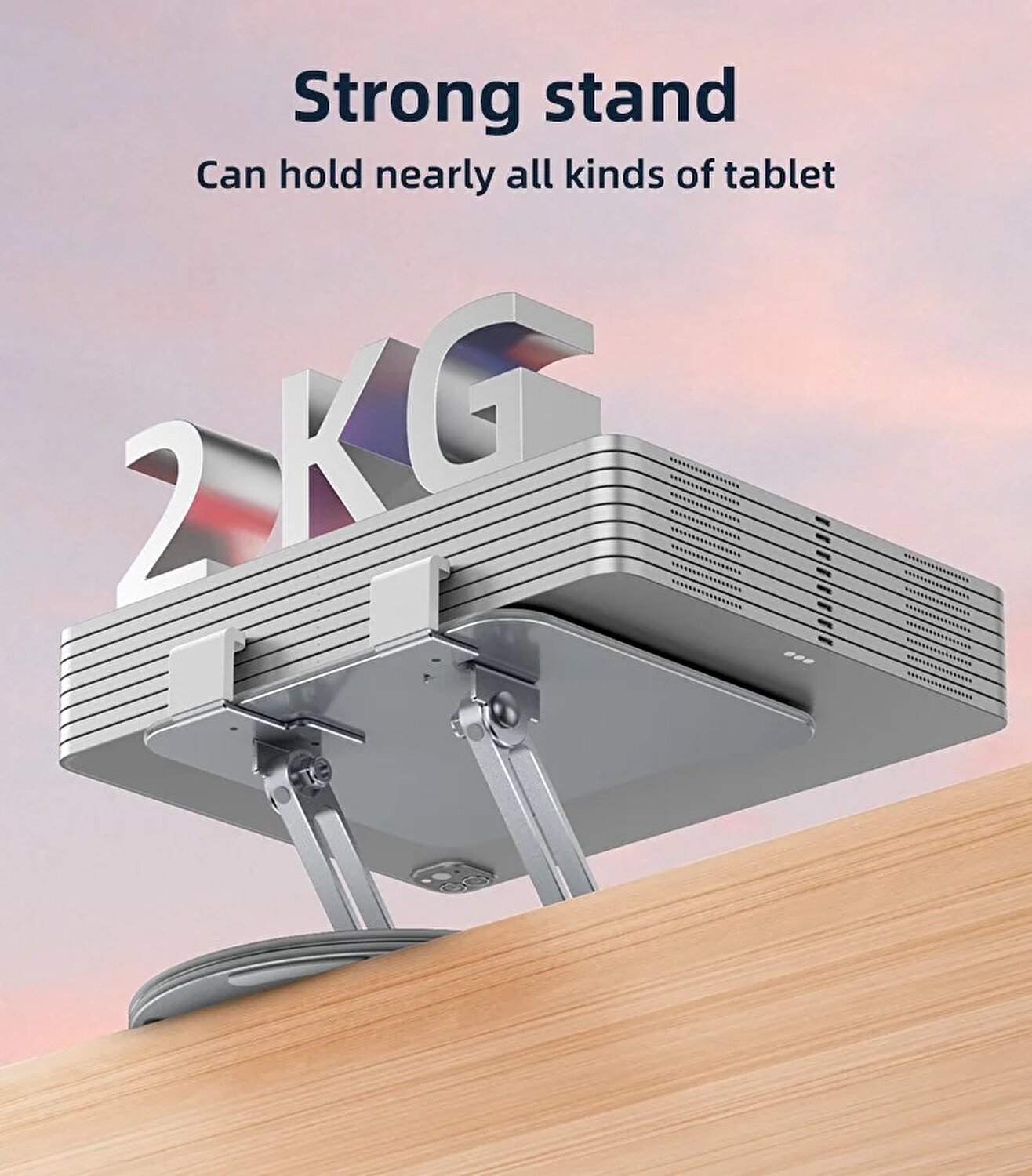 Yesido 360 Derece Ayarlanabilir Metal Tablet Standı Gümüş - Troy Estore