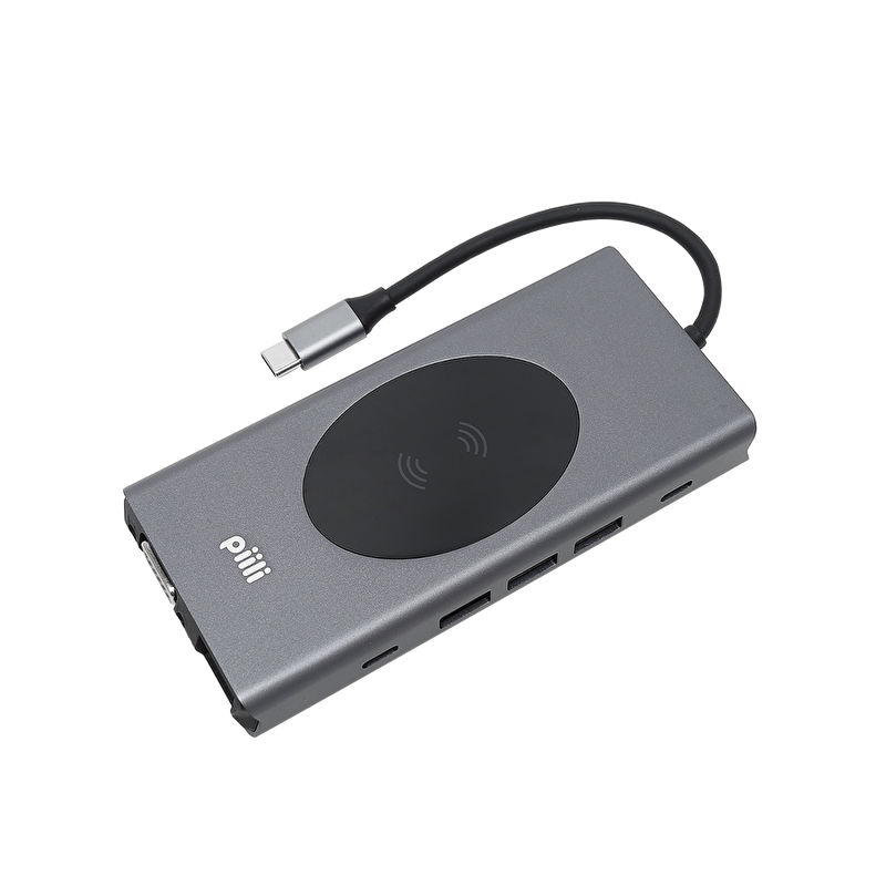 Piili 13 Port Dönüştürücü ve Kablosuz Şarj - Troy Estore